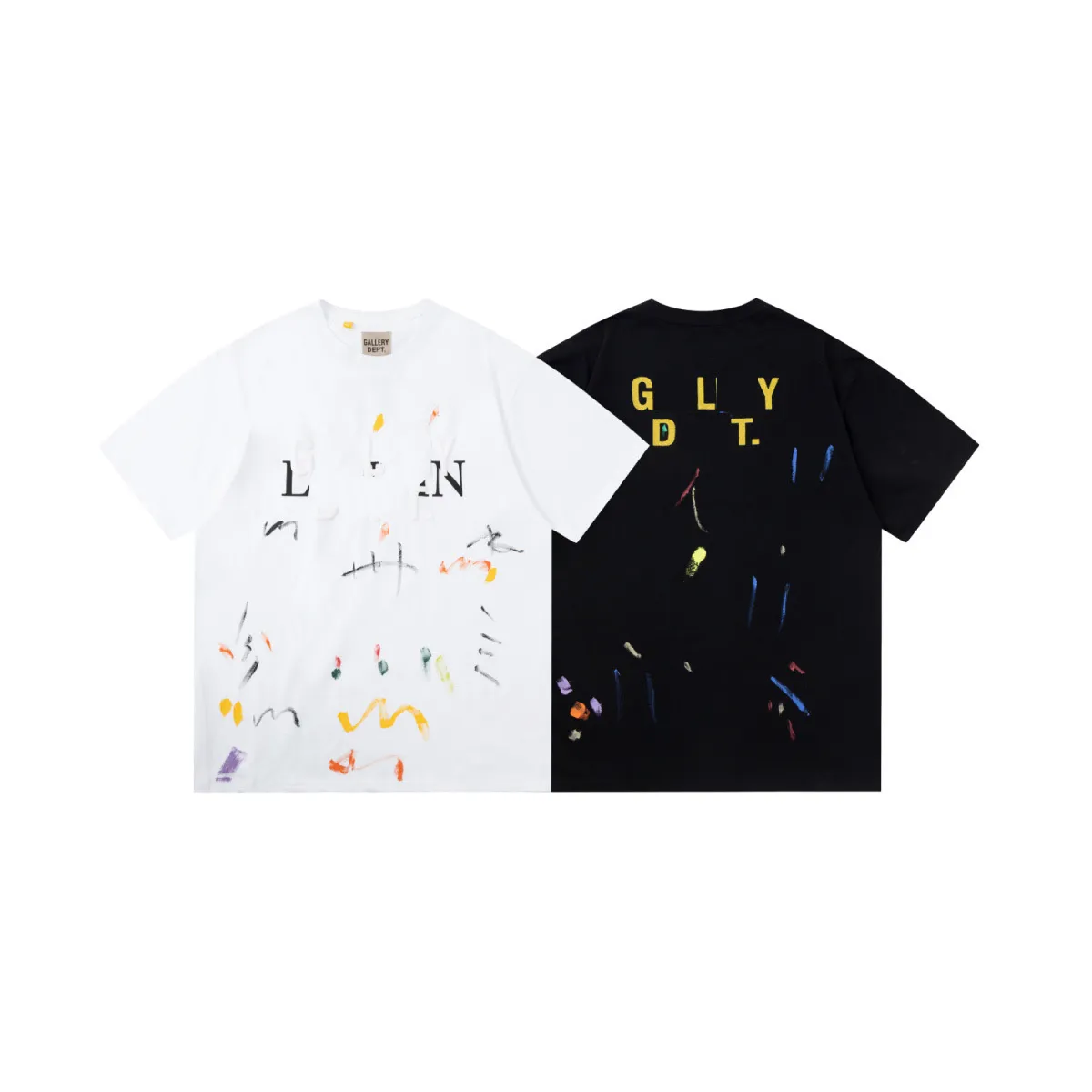 GAL LAVIN Mens Designer t shirt Casual Man Womens Tees hand-painted ink ...