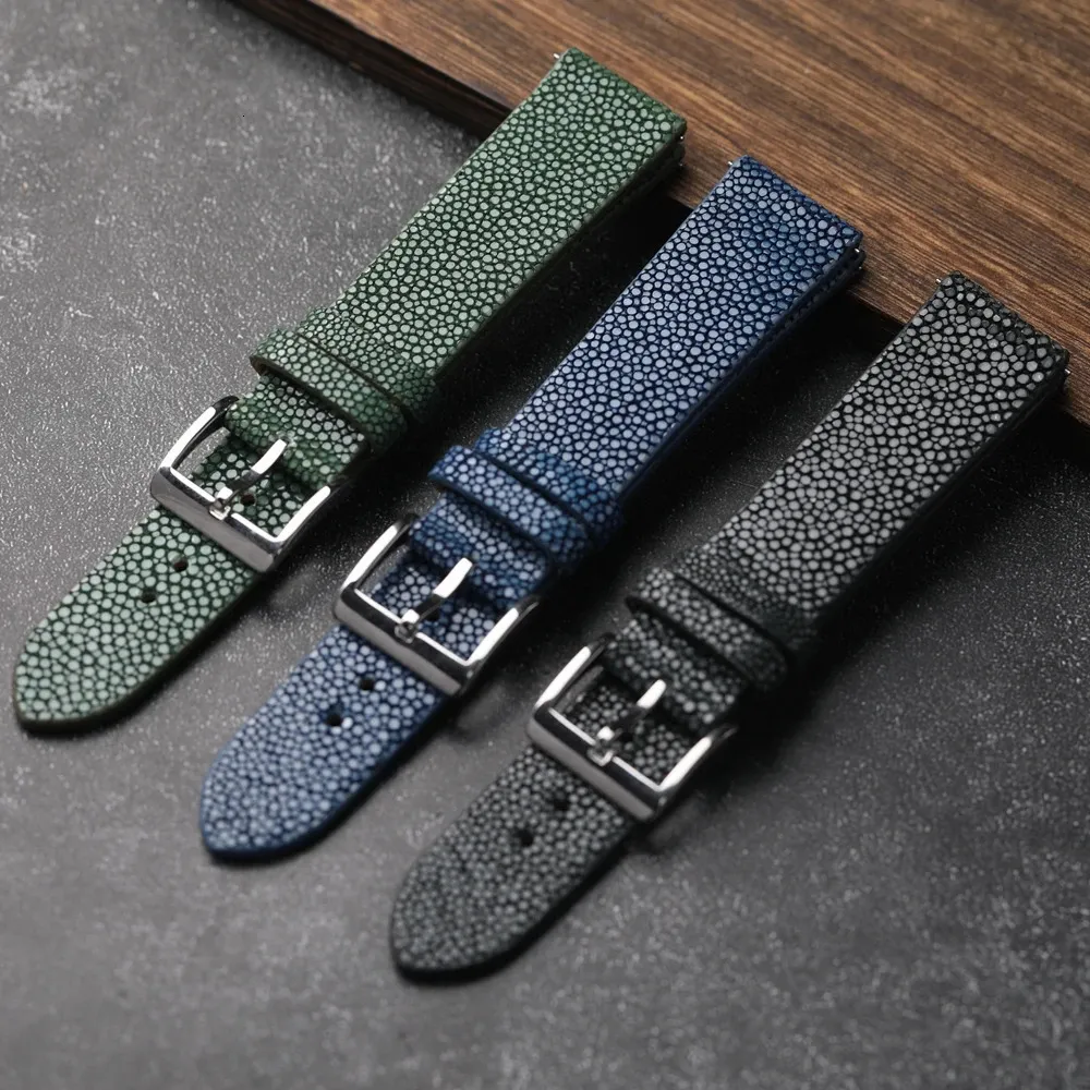 Watch Bands Pearl Fish Leather Bracelet Handmade Quick Release Strap ...