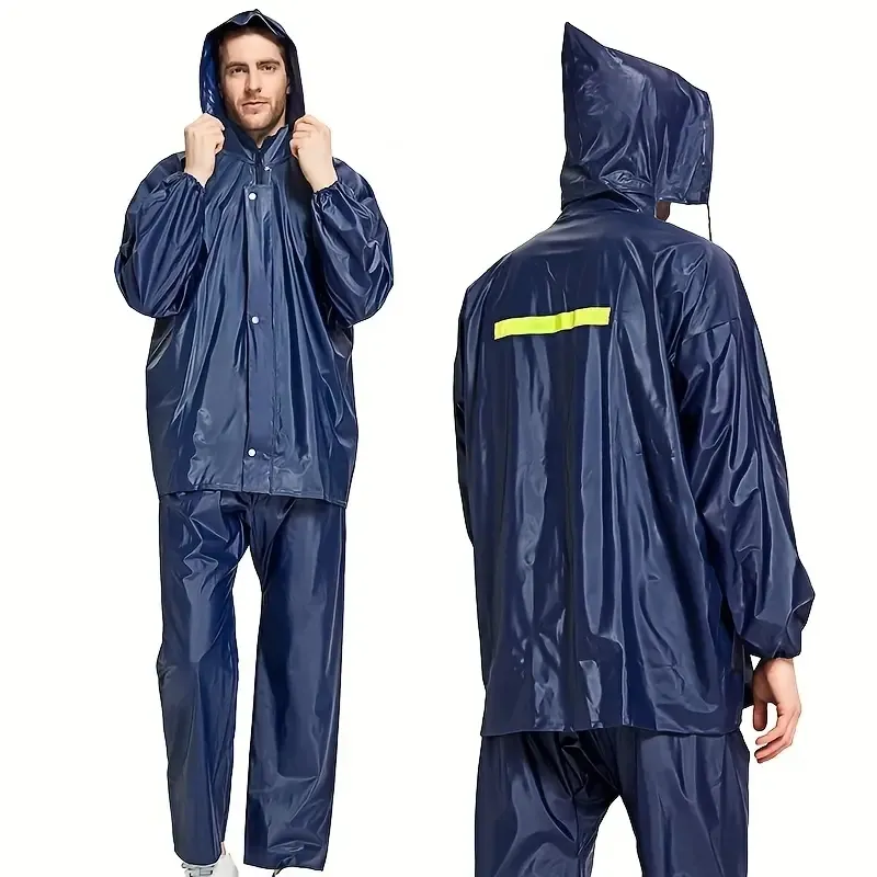 Premium Navy Blue Rain Suit: Windproof & Waterproof Split Raincoat ...