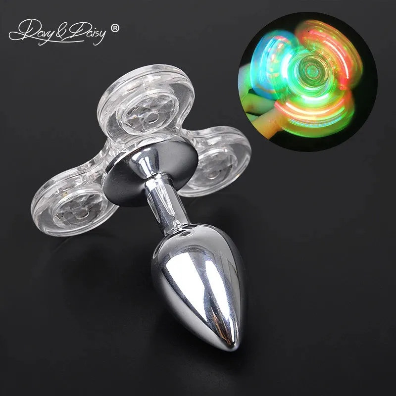 DHgate.com:LED Light Fidget Spinner Butt Plug, Stainless Steel Anal ...