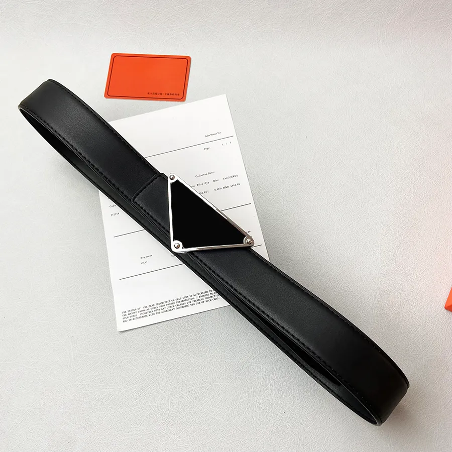 Stylish Unisex Leather Triangle Belt Genuine Leather Waistband For ...