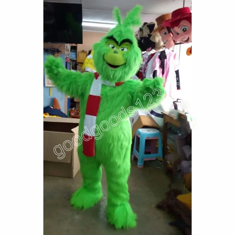 Adult Grinch Green Mascot Costumes Cartoon Character Outfit For ...