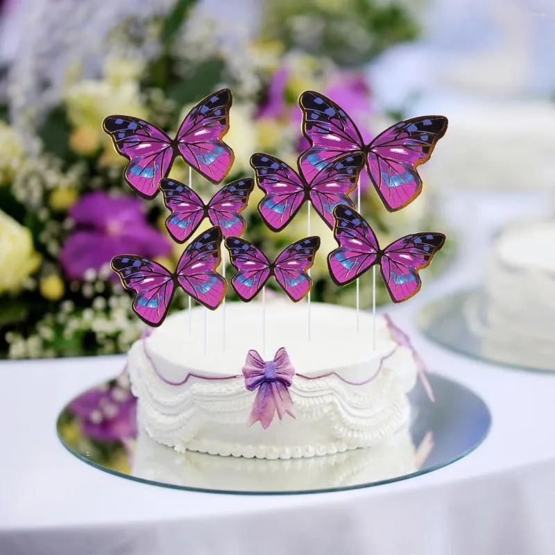 Happy Birthday Purple Butterfly Purple Pink Butterfly Cake Decoration