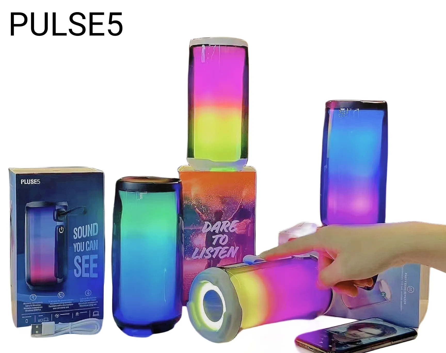 PULSE 5 Wireless Speakers Portable Bluetooth Outdoor Party Speaker With ...