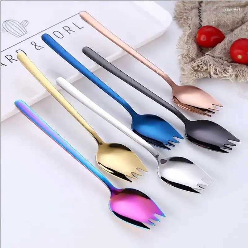 DHgate.com:5-Piece Stainless Steel Golden Dessert Spoon Fork Set for ...