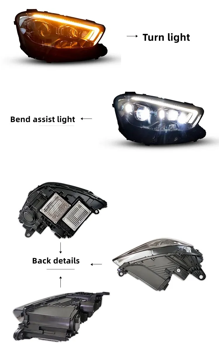 Blue DRL Daytime Daytime Running Lights Turn Signal Accessory For BENZ ...