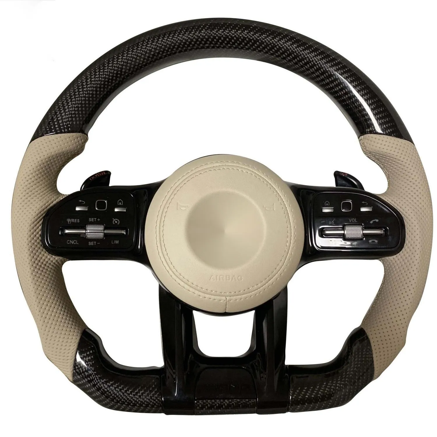 DHgate.com:Black Carbon Fiber LED Steering Wheel Fit for Mercedes Benz ...