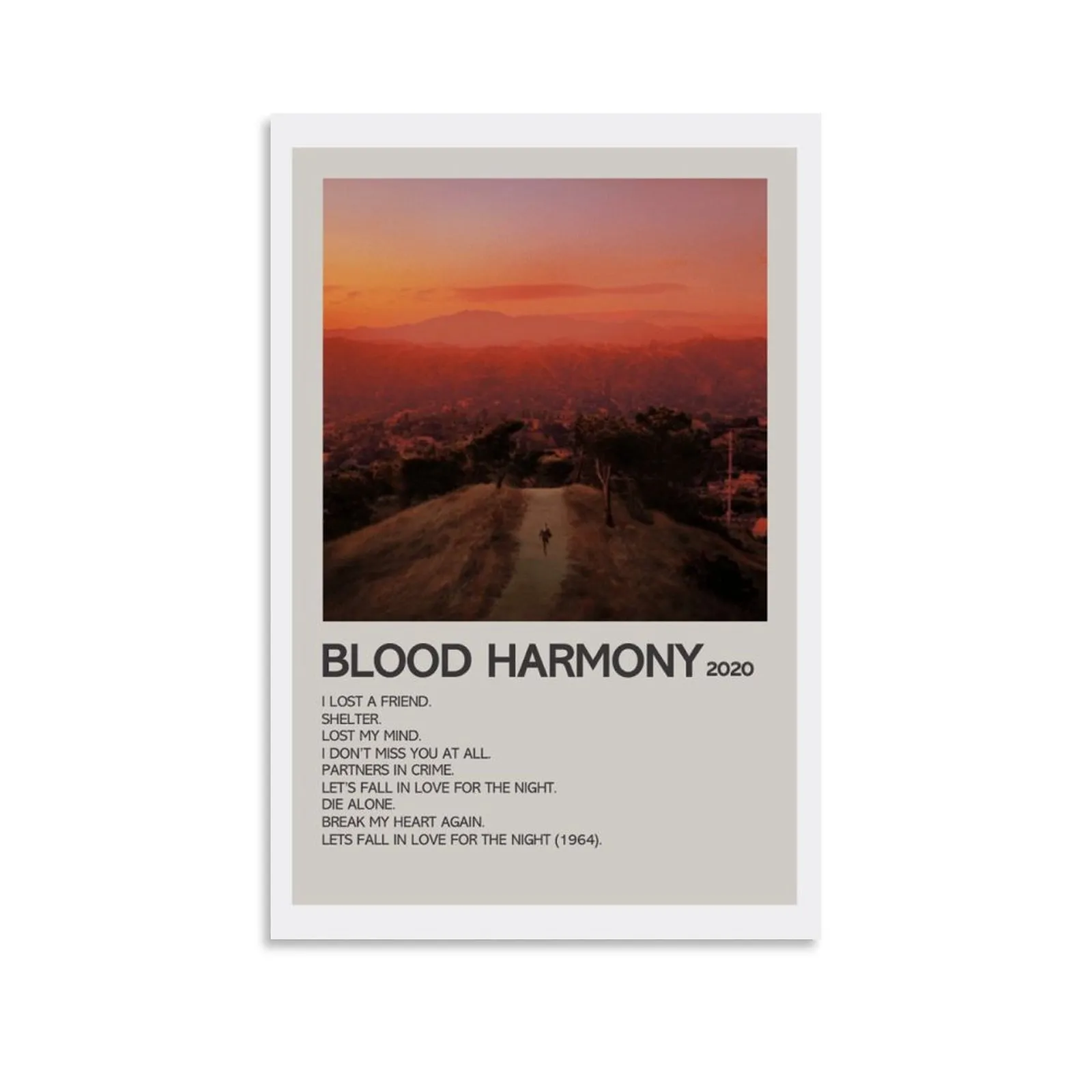 Panel Hanging Posters Vertical BLOOD HARMONY2020 Finneas Minimalist Art ...