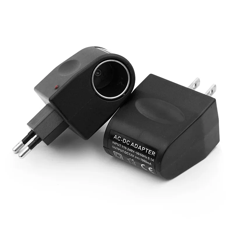 AC Power Adapter: 220V AC To 12V DC Converter With Car Socket And EU/US ...