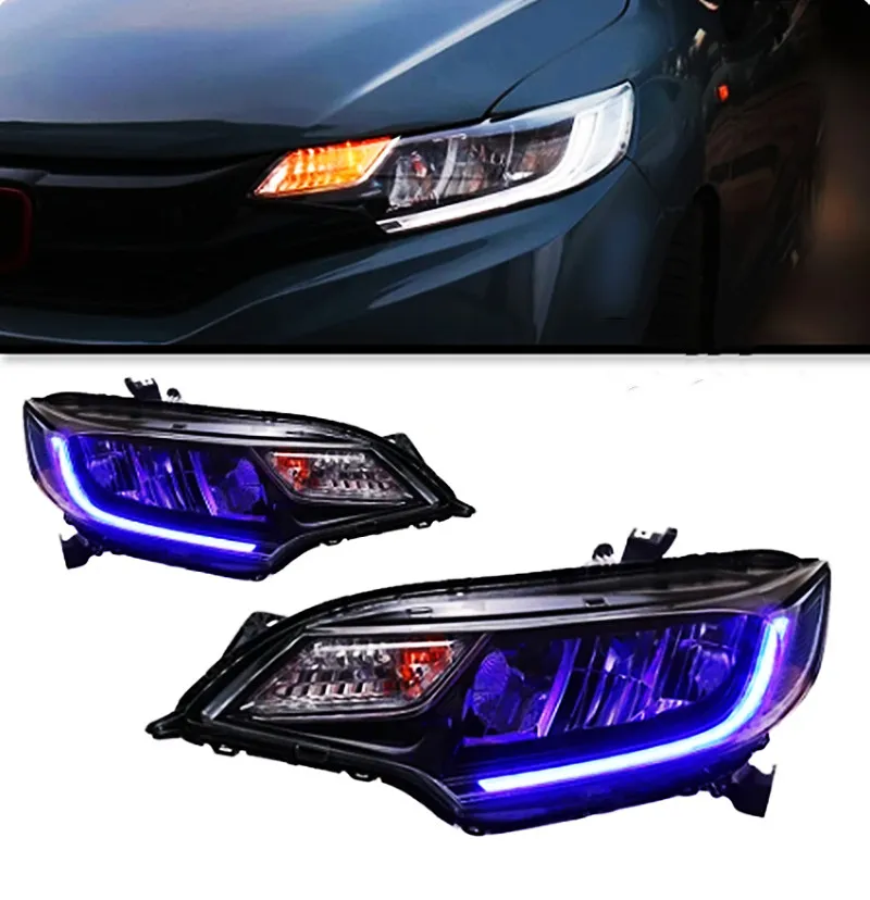 Honda Fit Jazz 2014-2020 LED Headlights, Daytime Running Lights, Front ...