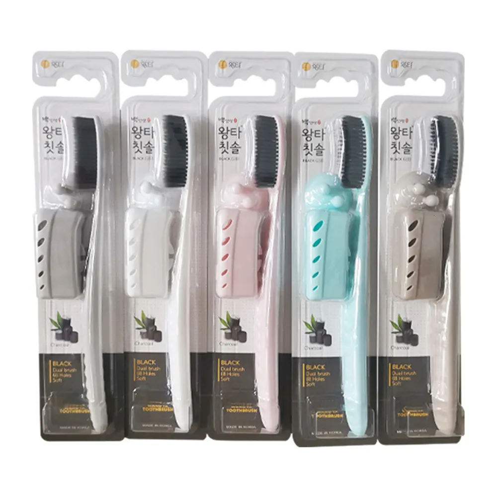 Korean Original Toothbrush Protector Set 5 Pack Large Head Charcoal ...