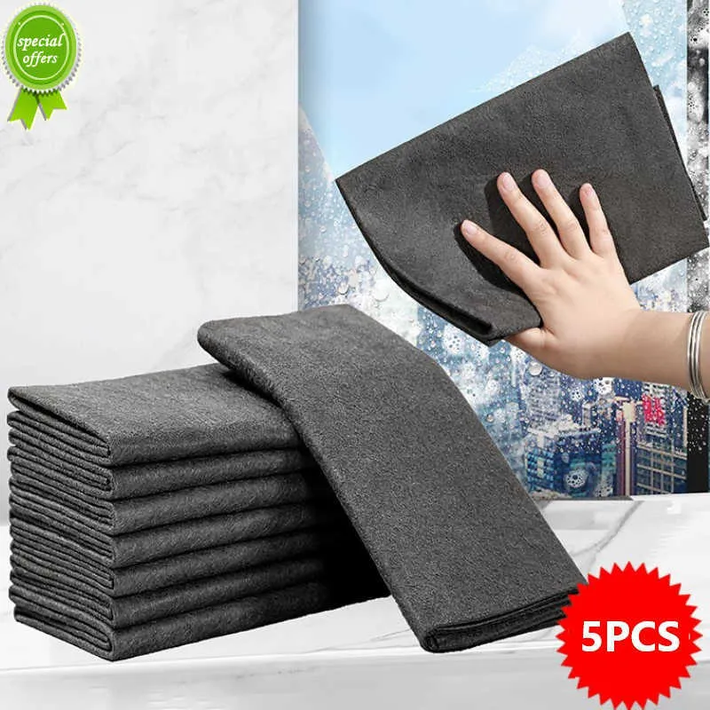Magic Microfiber Cleaning Cloths 5-Pack - Thickened, Reusable, All ...