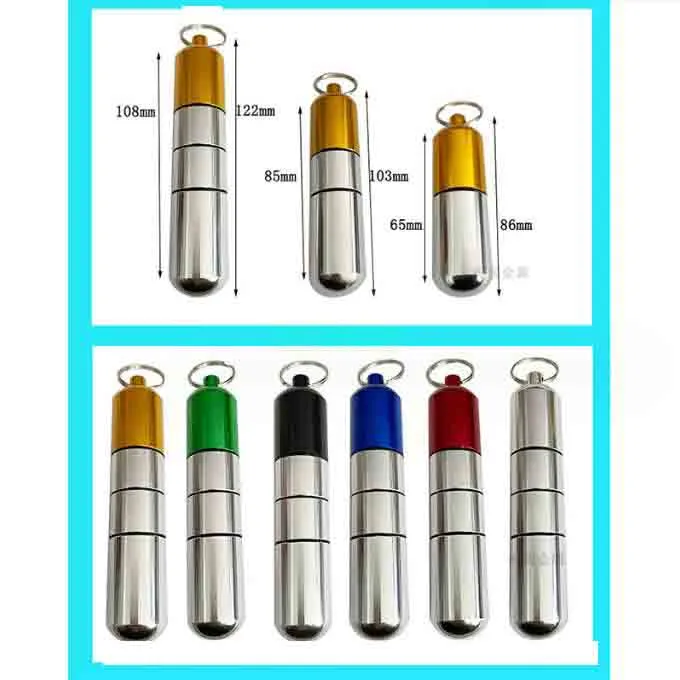 DHgate.com:Waterproof Aluminum Pill Holder Keychain: Portable Travel ...