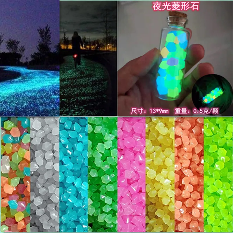 Glow in the Dark Resin Stones 500-for Garden and Fish Tank Decoration ...