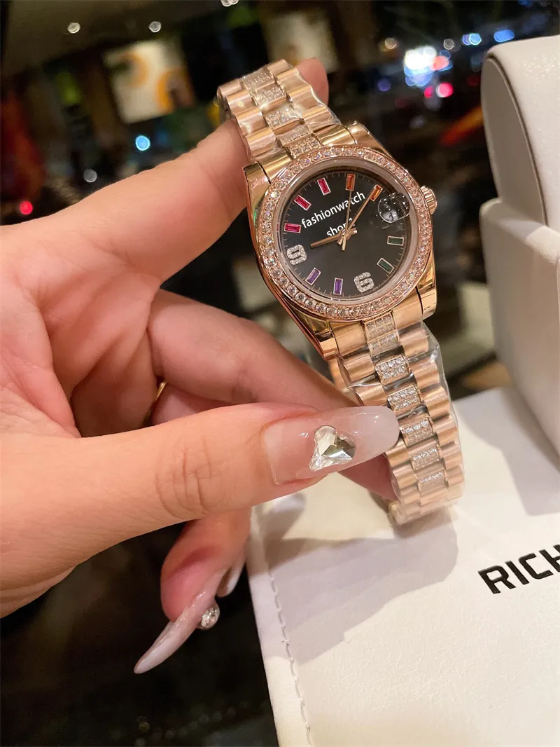 New Luxury Women's Watch Quartz Battery Watch Three Bead Drill With ...