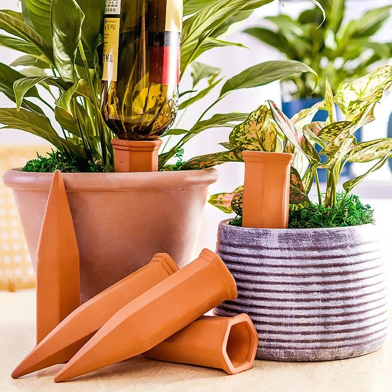 DHgate.com:4PCS Terracotta Plant Watering Spikes Self-Watering System ...