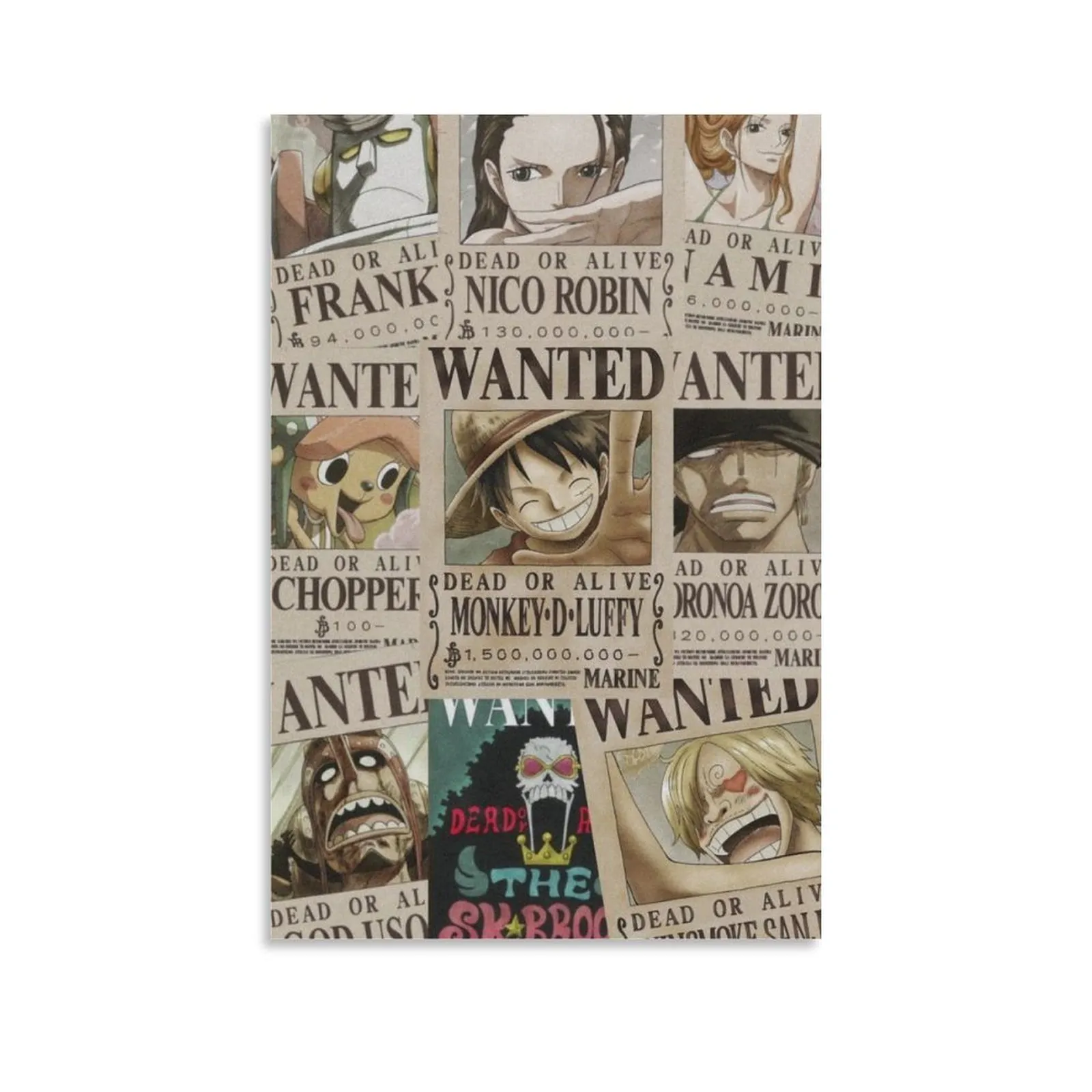Panel Hanging Posters Vertical One Piece Wanted Poster6 Bathroom Art ...