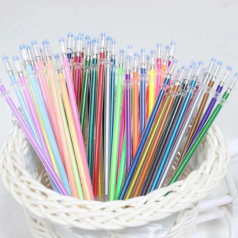 DHgate.com:100-Color Gel Pens Set, Shimmering Refill Color Full ...