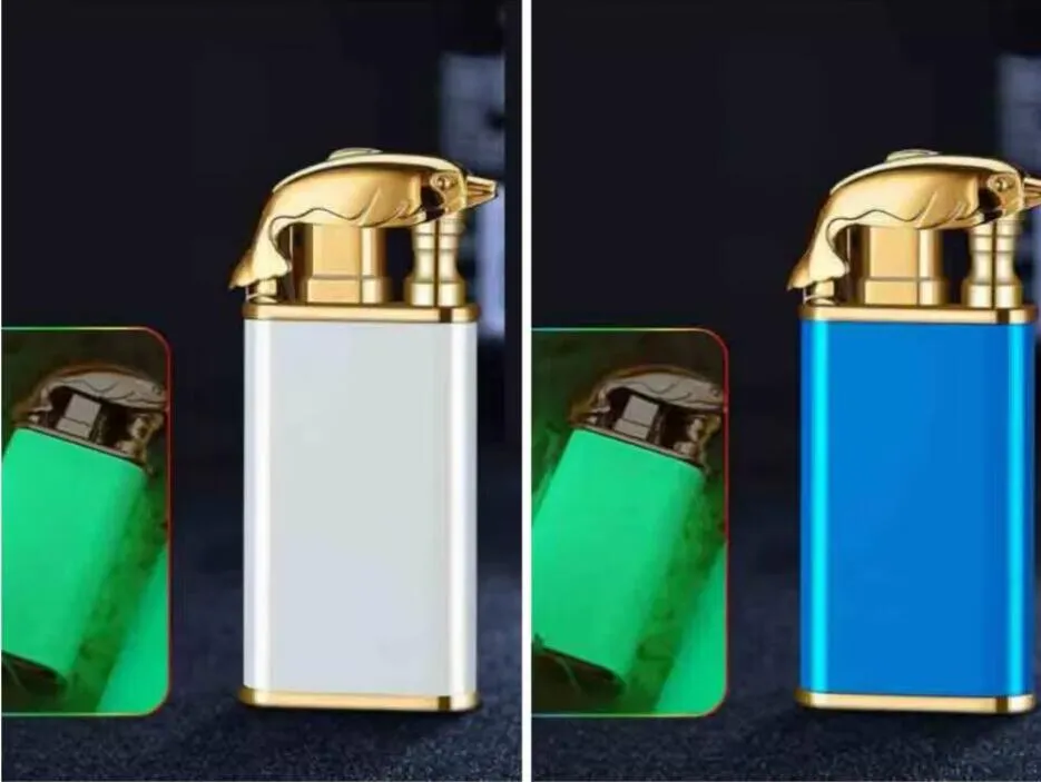 Double Flame Inflatable Butane Lighter, No Gas, 5 Styles Luminous ...