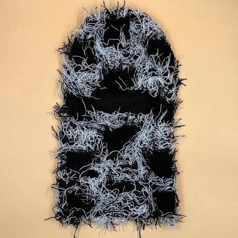 Cycling Cap Mask Balaclava Distressed Knitted Full Face Ski Mask Winter ...