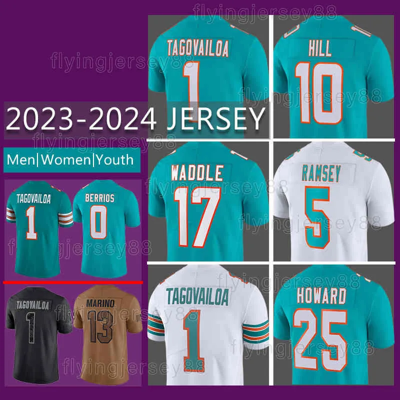 17 Jaylen Waddle Camiseta De Fútbol Miamis 1 Tua Tagovailoa Tyreek Hill ...