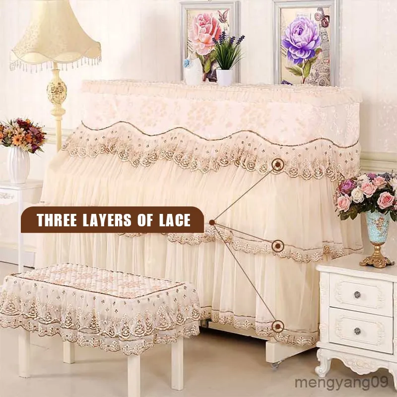 Upright Piano Cover Piano Cover Dust Cover With Stool Cover, Thick ...