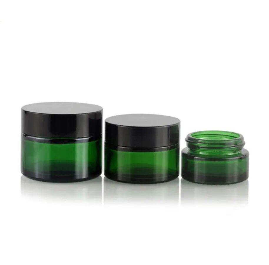 100 Pack Green Glass Cosmetic Jars 20g, 30g, 50g Lotion Bottles, Cream ...