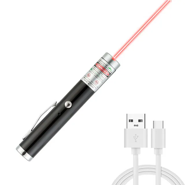 USB Charging Green Laser Pointer Powerful Super Power Laser Pen 711 Red Dot 532nm Continuous ...