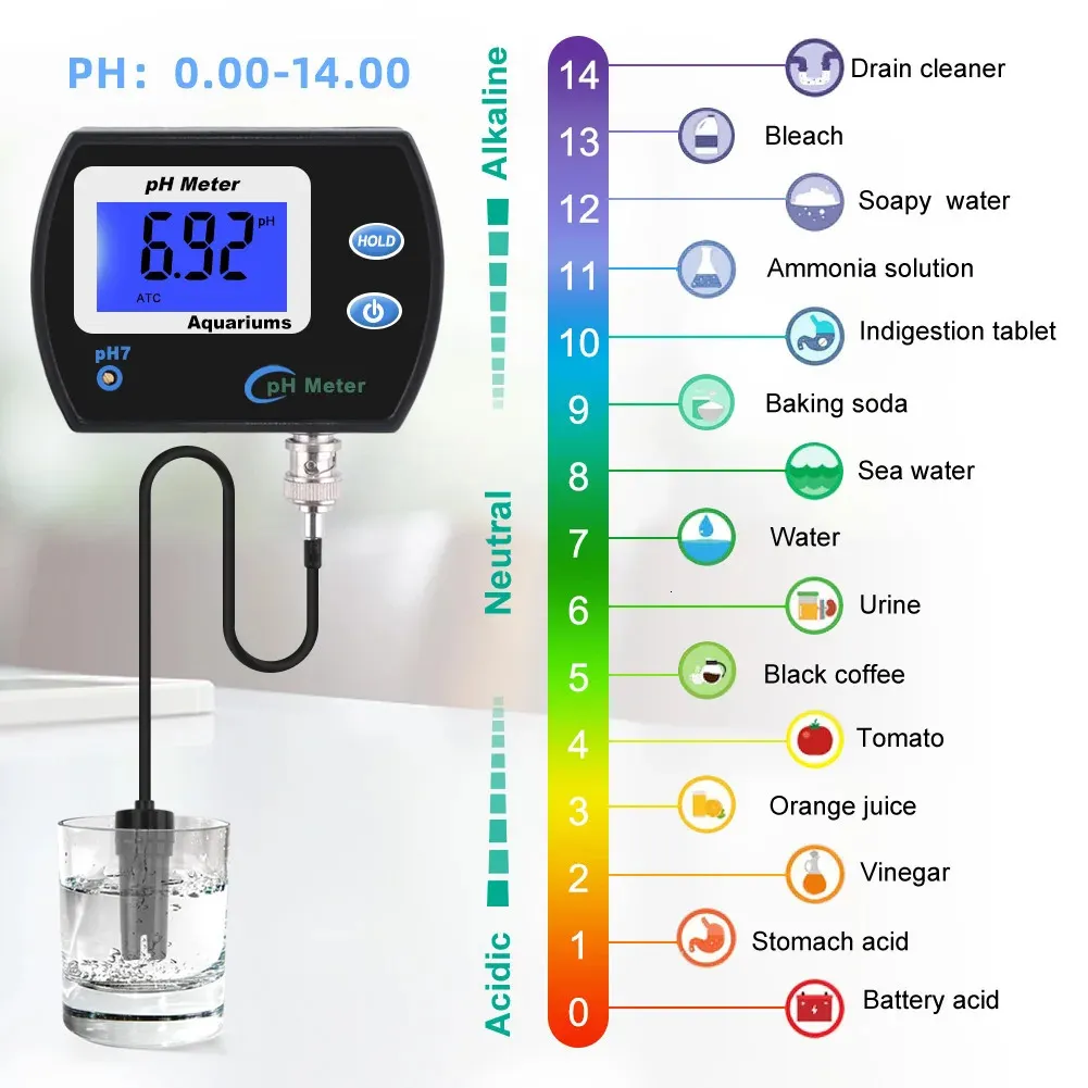 Aquarium PH Test Kit Professional Multi Parameter Water Quality Monitor ...