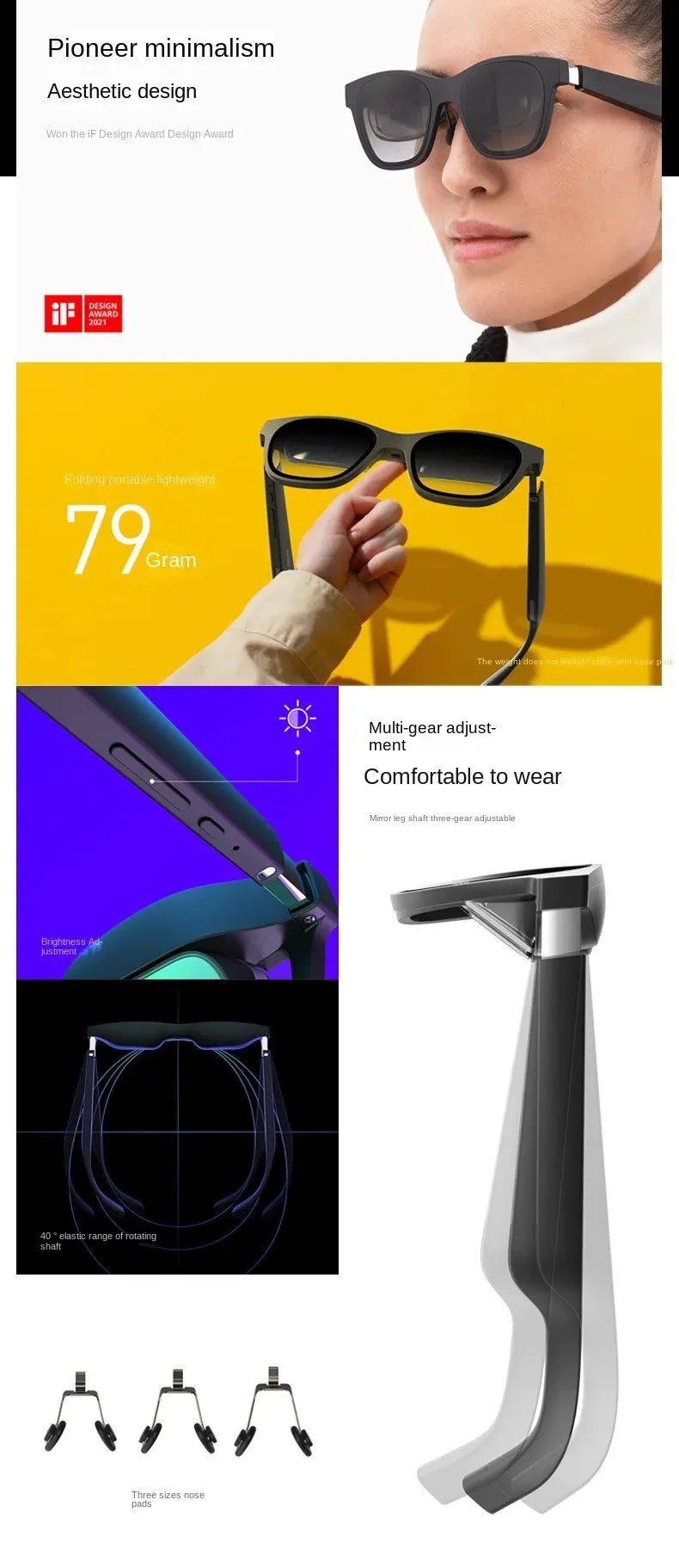 XREAL Air Nreal Air Smart AR Glasses Portable 130 Inches XREAL Air Nreal Air Smart AR Glasses Portable 130 Inches