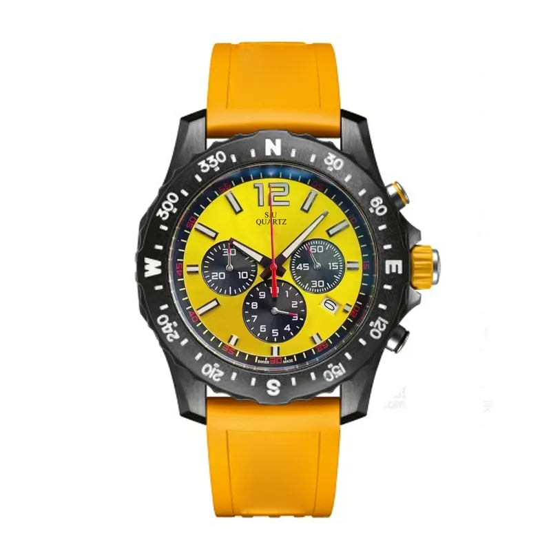 1884 Design Rubber Strap Mens F1 Racing Watches Yellow Dial Japan VK ...