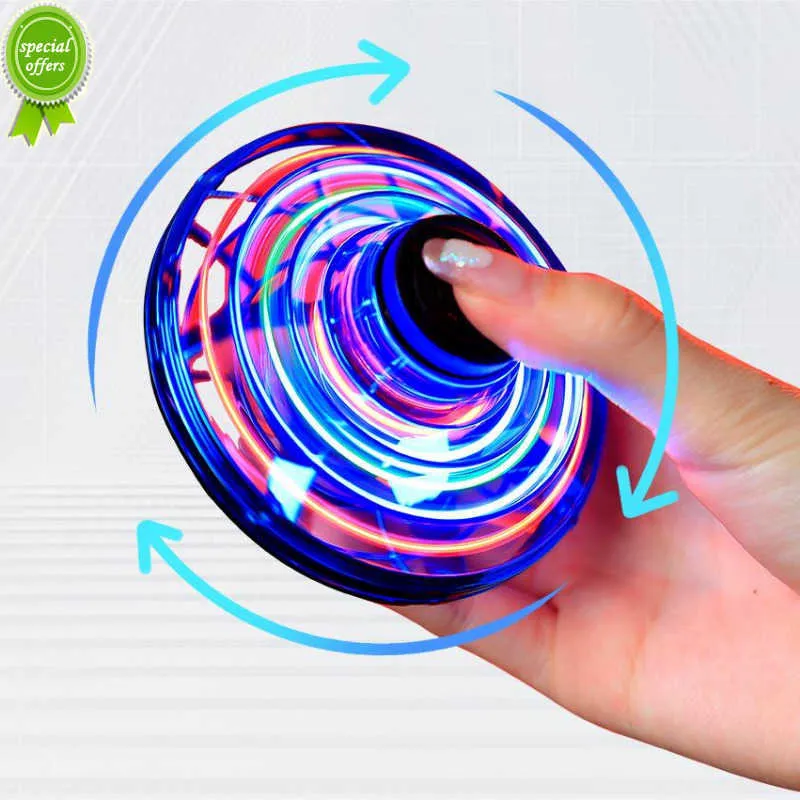 NEW UFO Mini Drone Interactive Flying Ball LED Light up Fingertip Gyro Spinner Perfect Indoor Flying Toy for Kids and Pets