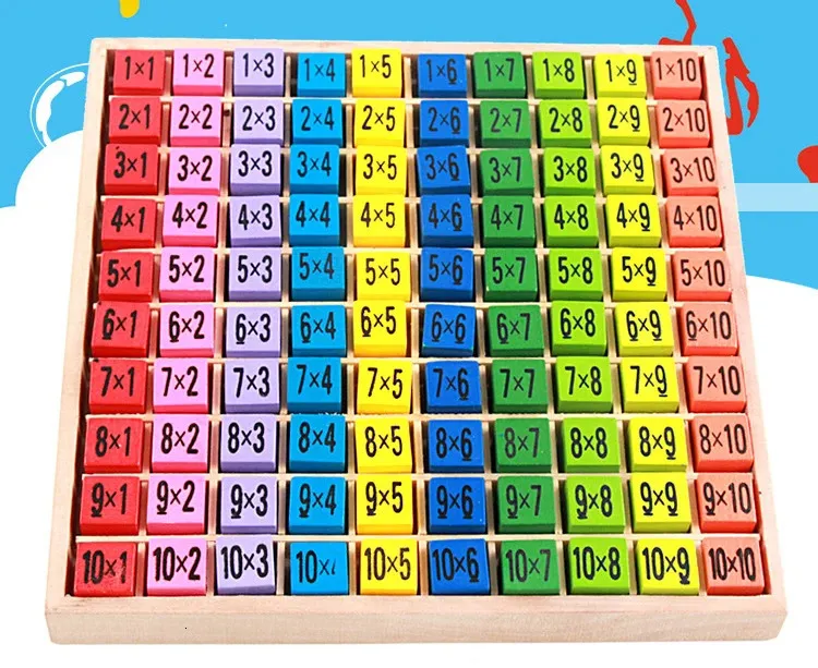 Colorful Wooden Math Toy: 99 Multiplication Table & Figure Blocks ...