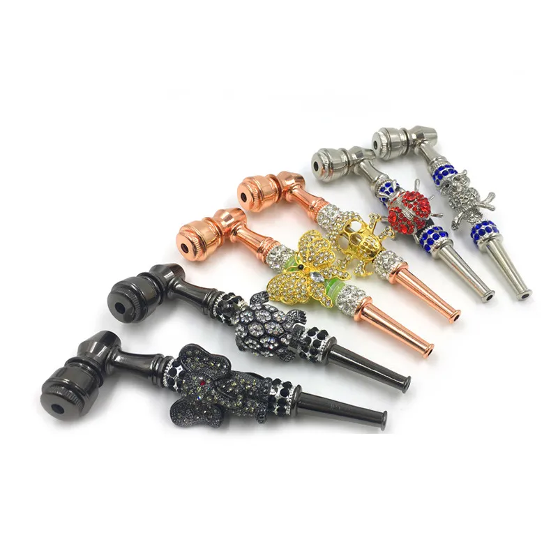Diamond Animals Metal Smoking Dry Herb Tobacco Pipes Detachable Screen ...