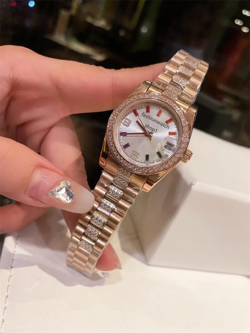 New Luxury Women's Watch Quartz Battery Watch Three Bead Drill With ...