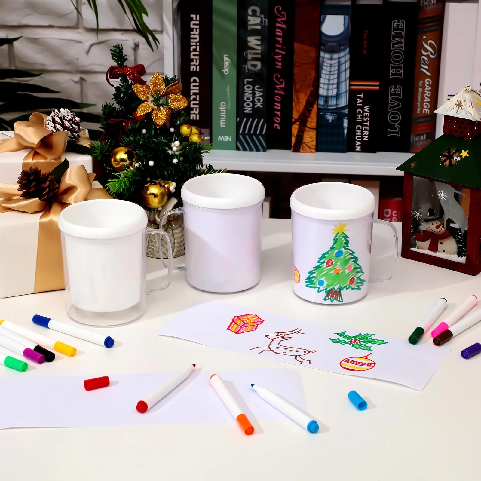 Christmas Mug Painting Kit - DIY Color Your Own Mugs, Bulk Craft ...