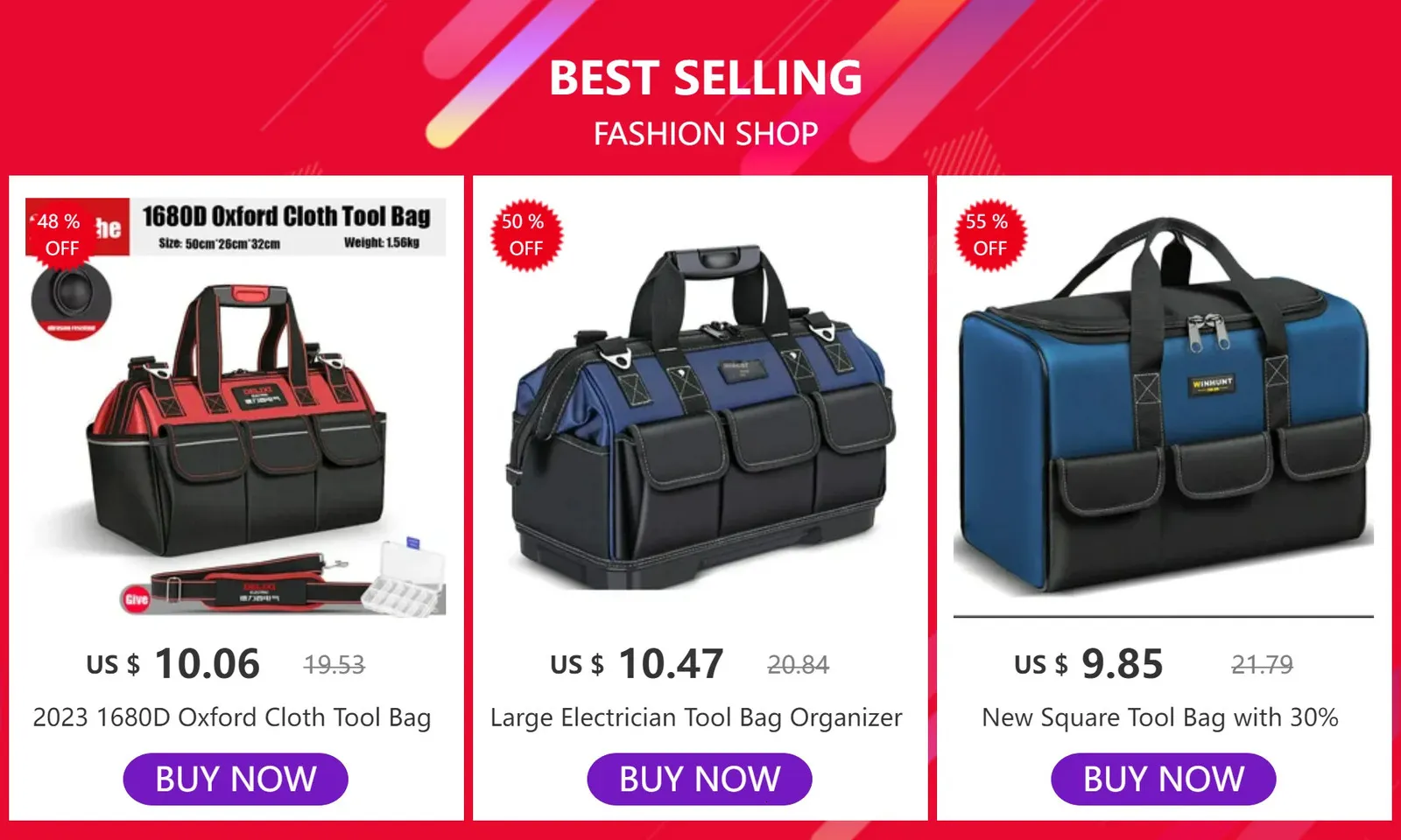 Waterproof Square Tool Bag For Mechanic With 30% More Capacity And ...