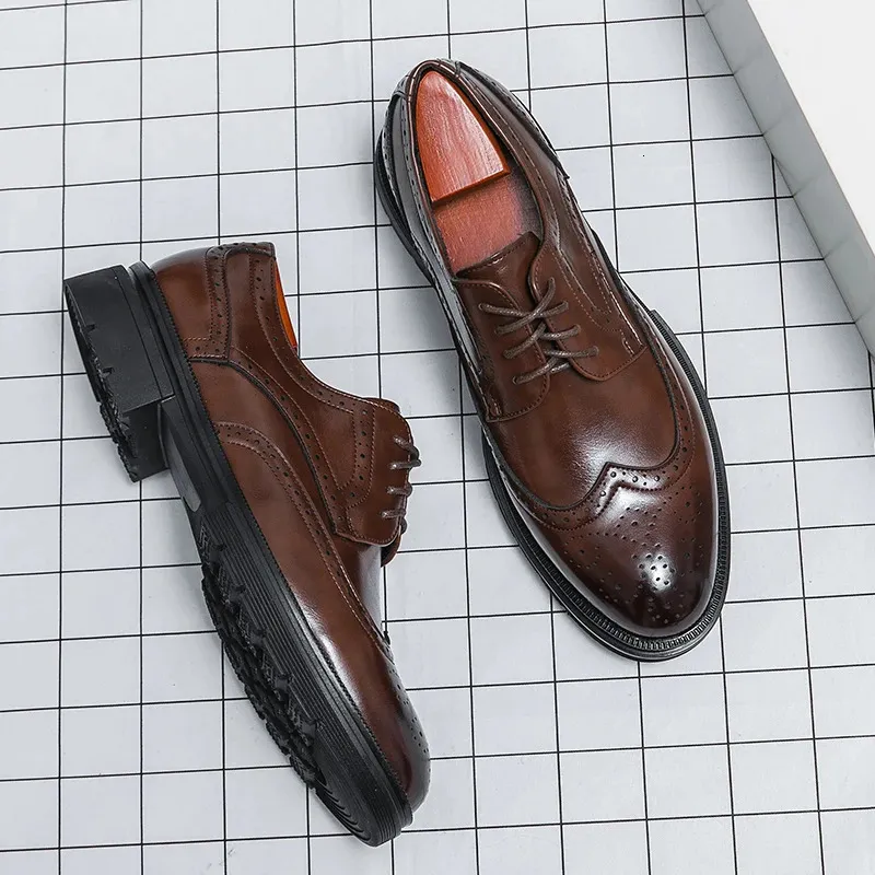 DHgate.com:Brown Leather Men's Oxford Shoes - Handmade Classic Brogues ...