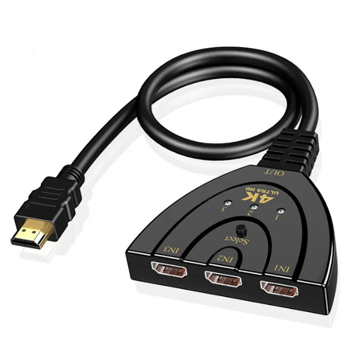 4K 3-Port HDMI 1.4 Switcher 3x1 Video Adapter Converter for DVD HDTV ...