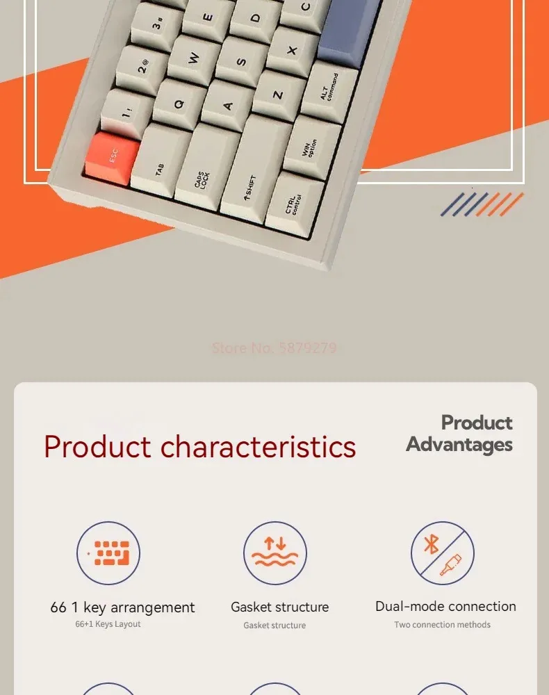 Cidoo V65 V2 Custom Mechanical Keyboard: 65% Layout, Aluminum Gasket ...