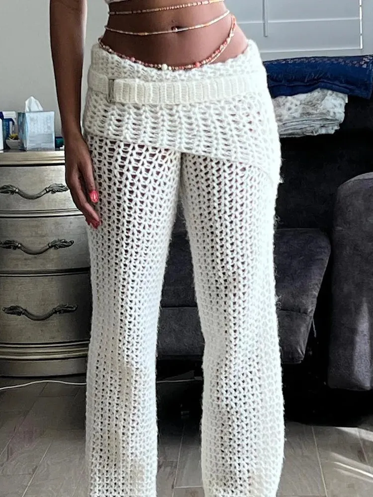 Chic Crochet Two Piece Set For Women Irregular Crochet Tank Chic Crochet Two Piece Set For Women Irregular Crochet Tank