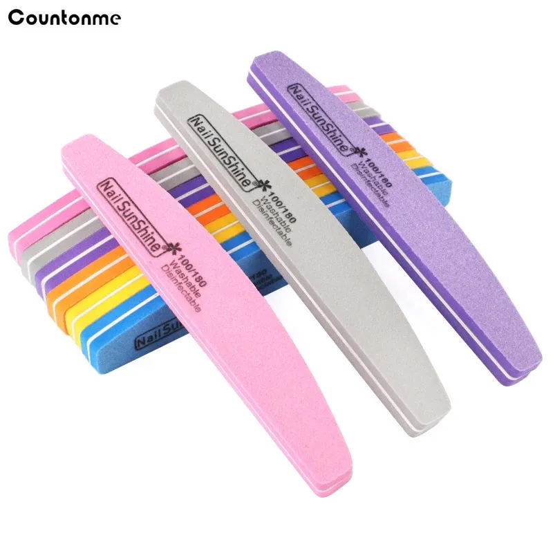 Nail Files Colorful Sponge Nail Art Files 4.5 in Boat Nail Buffer Emery ...