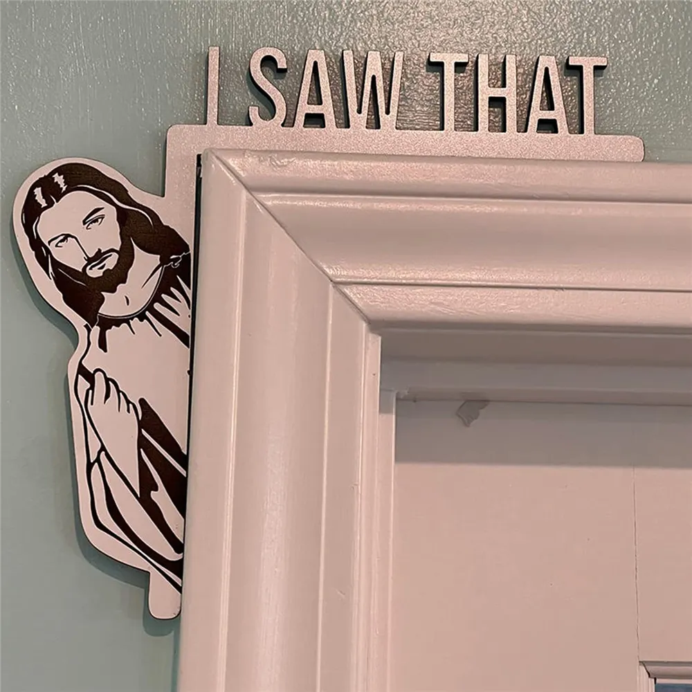 Jesus Corner Sign for Home Decor, Religious Wall Art, Wooden Corner ...