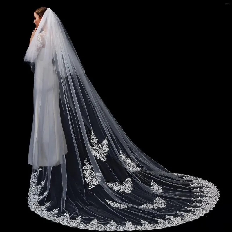 High Quality Cathedral Lace Cathedral Lace Veil Ivory With Comb 3 Meter ...