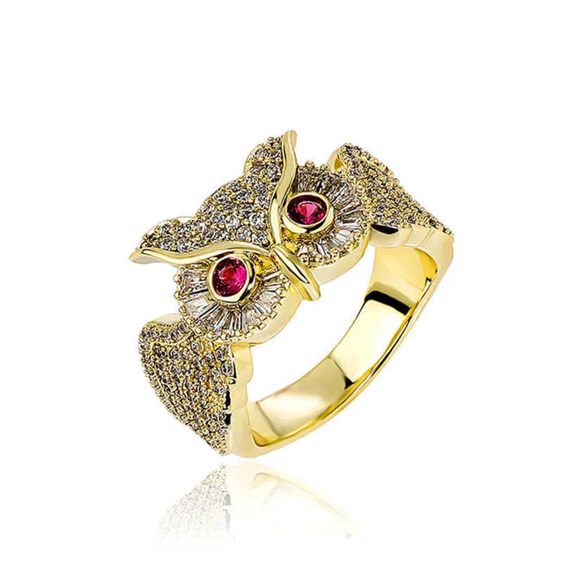 Hip-hop Style Zirconium Filled Owl Band ring camera for Men Hip-hop Style Zirconium Filled Owl Band ring camera for Men