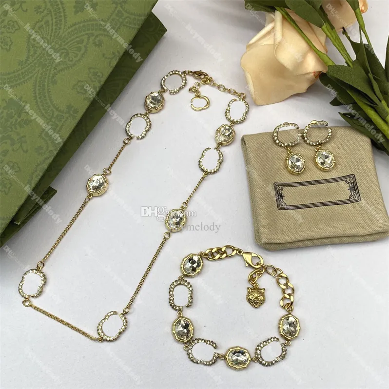 Elegant Tiger Head Pendant Set With Diamond Necklace, Bracelets ...