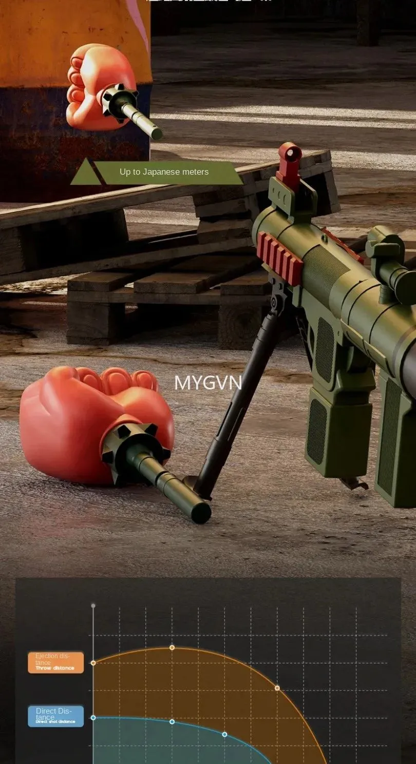 RPG Fist Rocket Launcher Target Toys Gun Manual Air Shooting Grenade ...