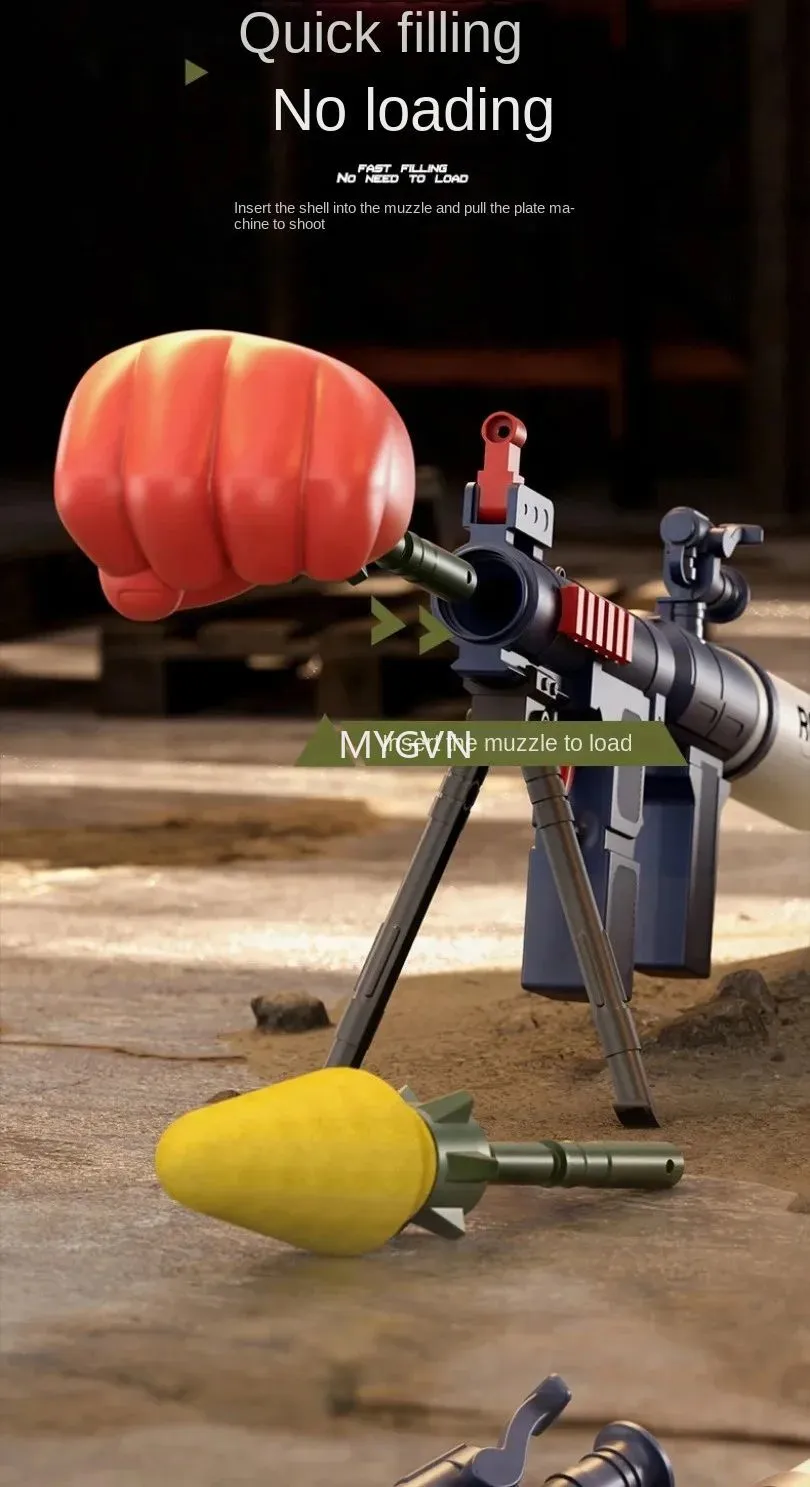 RPG Fist Rocket Launcher Target Toys Gun Manual Air Shooting Grenade ...