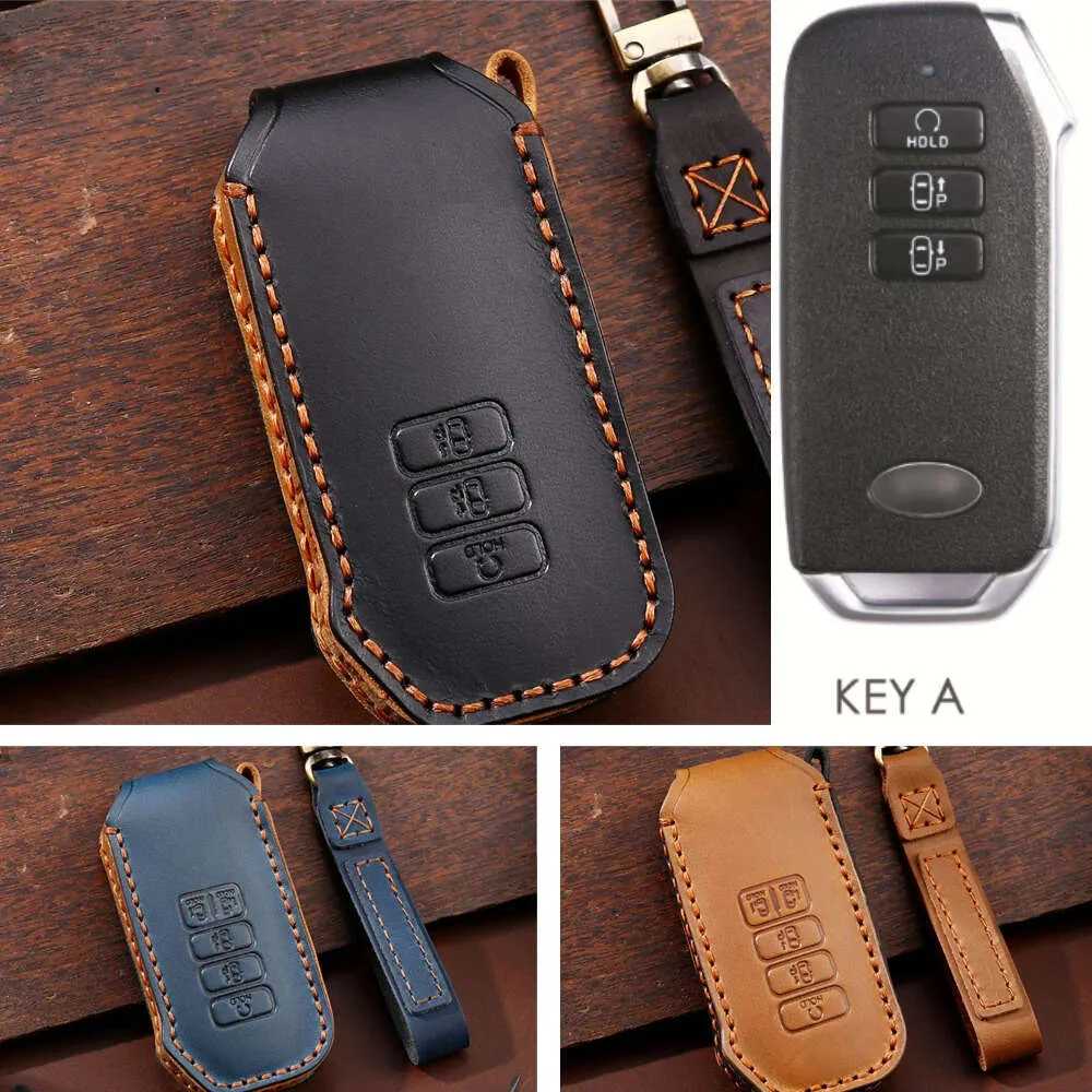 7 Button Leather Kia Rio Key Case For Kia Ev6, Seltos, K5, Sornto, Mq4 ...