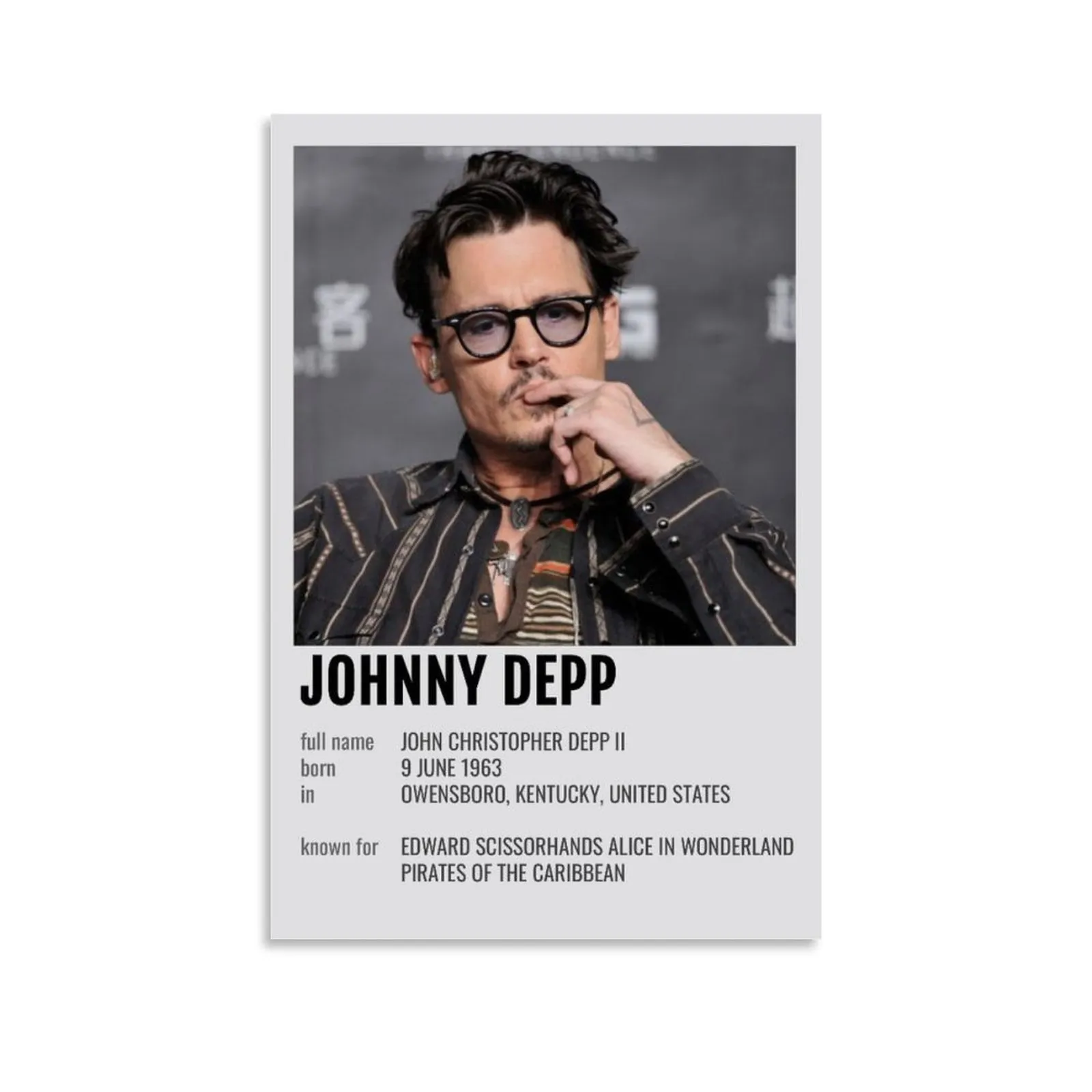 JOHNNY DEPP3 Vertical Panel Hanging Posters High Quality Canvas And ...